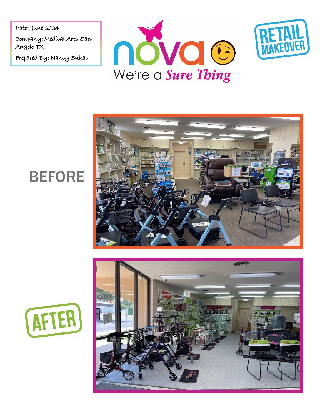NOVA Store Setup Before & After Example - Medical Arts TX - WSPC